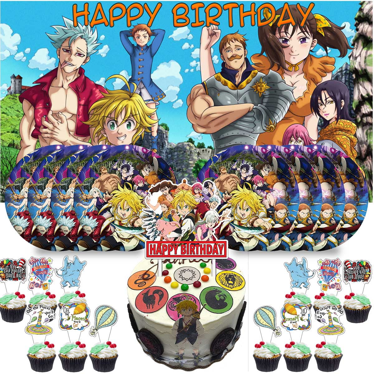 Seven Deadly Sins Birthday Cups Party Supplies Decor Backdrop Plates ...
