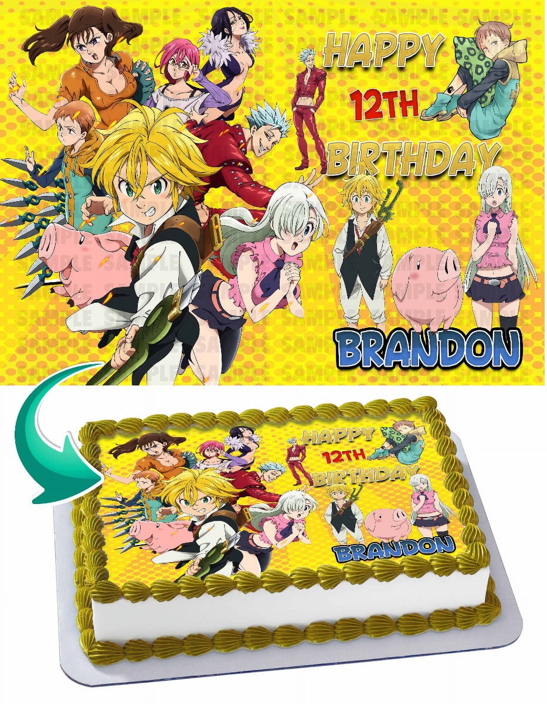 Seven Deadly Sins Edible Cake Image Topper Personalized Birthday Party ...