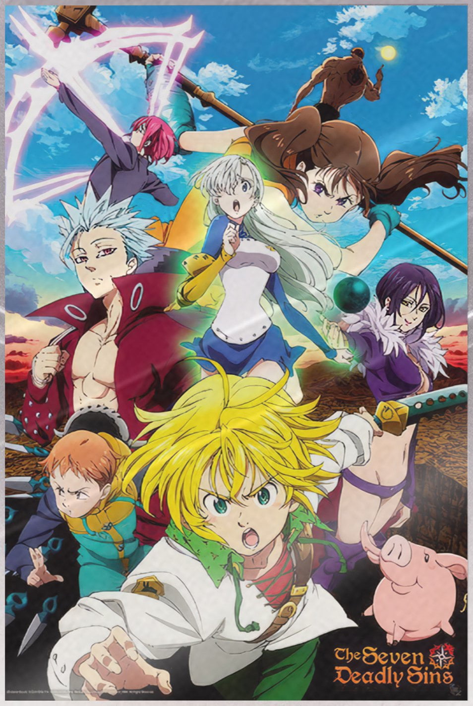 Seven Deadly Sins - Manga Anime TV Show Poster (Meliodas & The Sins ...