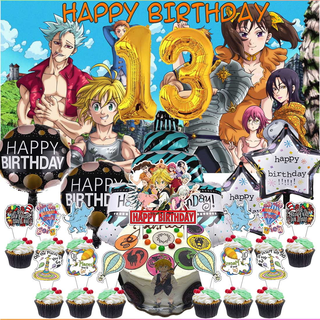 Seven Deadly Sins Party Supplies Decor 13th Kit Balloons Birthday Cake ...