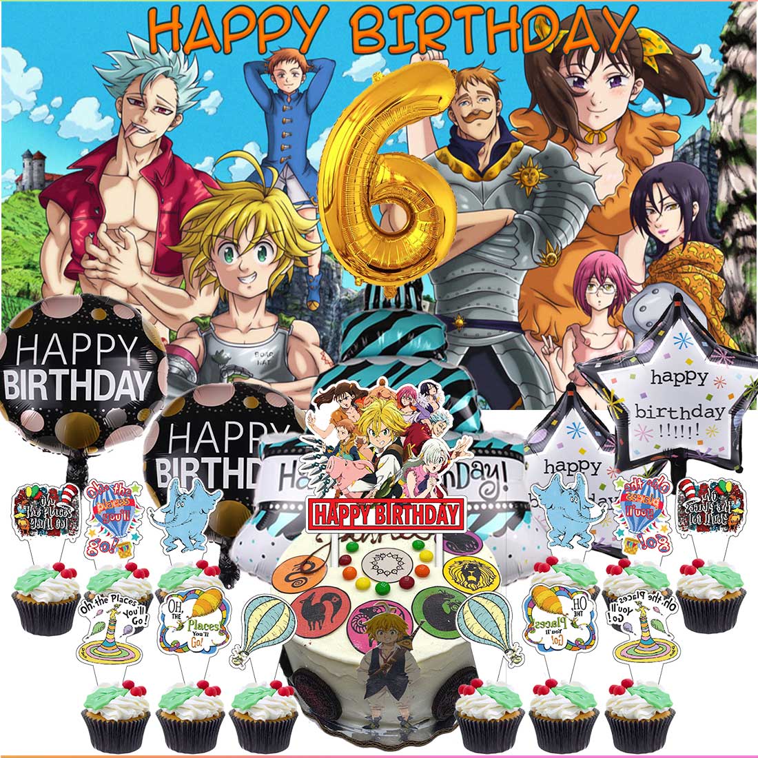 Seven Deadly Sins Party Supplies Decor 6th Kit Balloons Birthday Cake ...