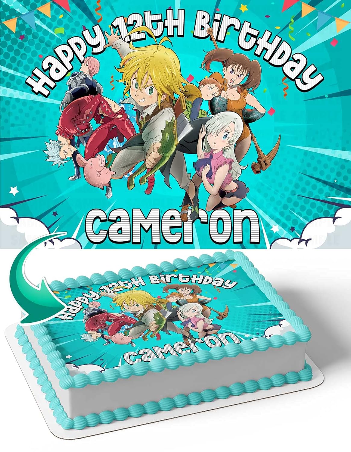 Seven Deadly Sins Season 6 Edible Cake Image Topper Birthday Cake ...