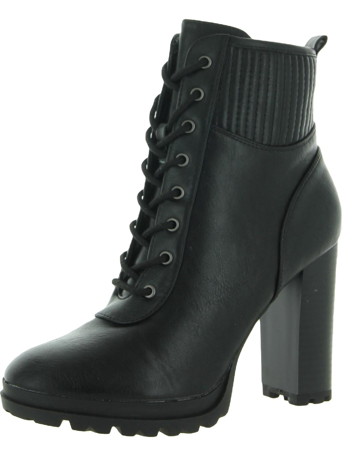 Seven Dials Womens Hugo Ankle Heel Combat & Lace-up Boots - Walmart.com
