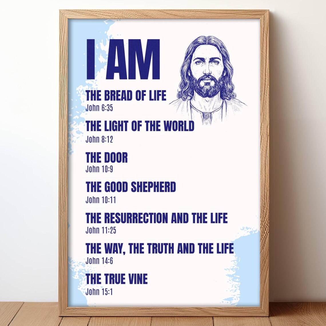 Seven "I Am" Statements Of Jesus Gospel Of John Poster, Christ'S ...