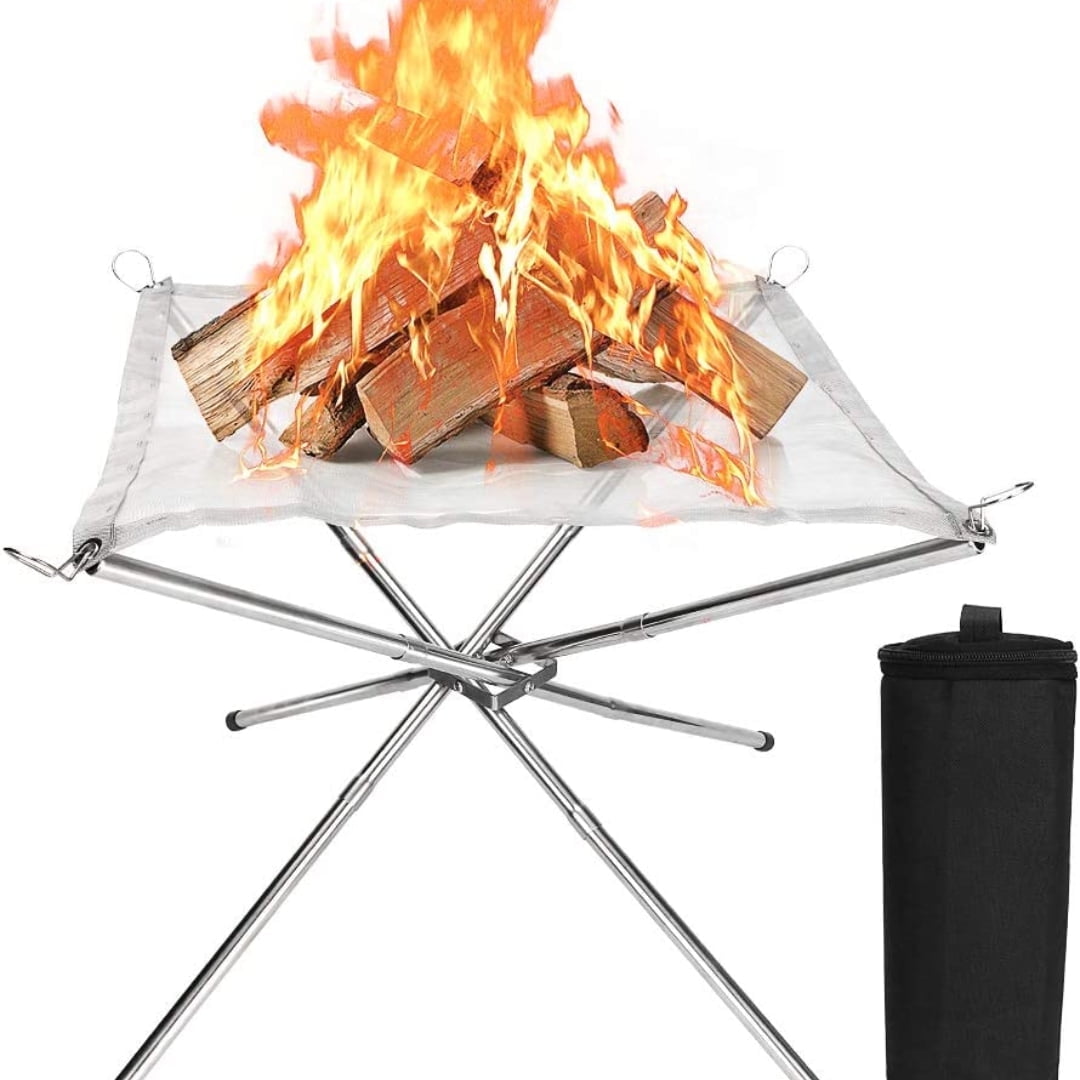 Seven Lady Portable Outdoor Fire Pit 16.3in, Collapsible Camping Fire ...