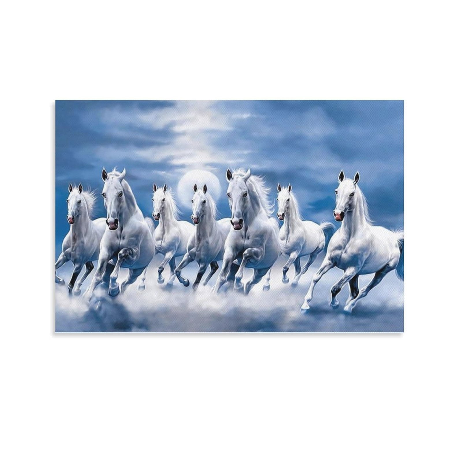 Seven Lucky Running Wild Horses Posters Posters Art Print Wall Photo ...