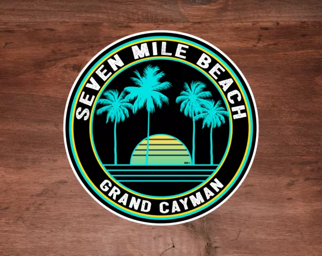 Seven Mile Beach Decal Sticker Grand Cayman Island Tropical Travel ...