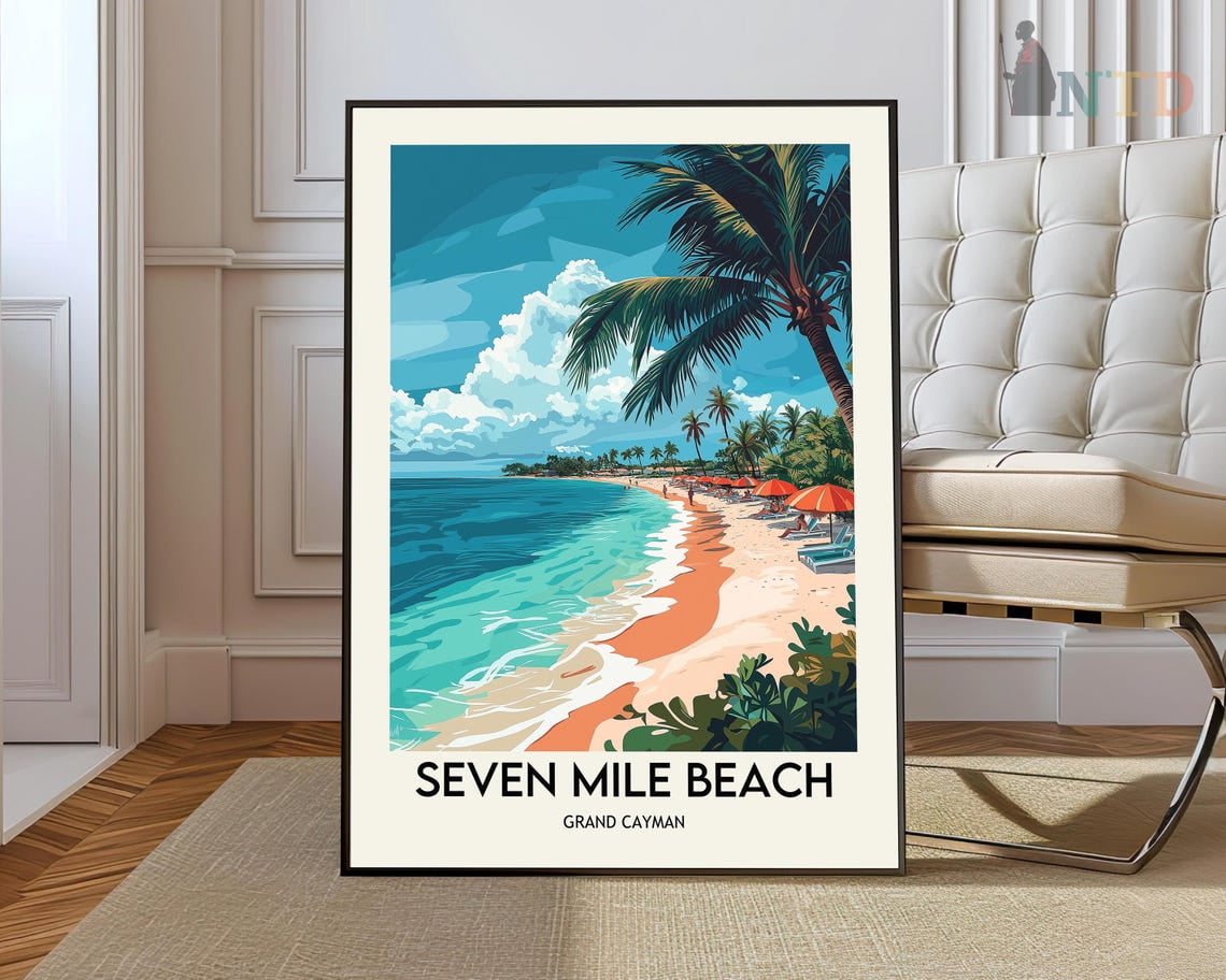 Seven Mile Beach Poster, Seven Mile Beach Print, Seven Mile Beach Decor ...