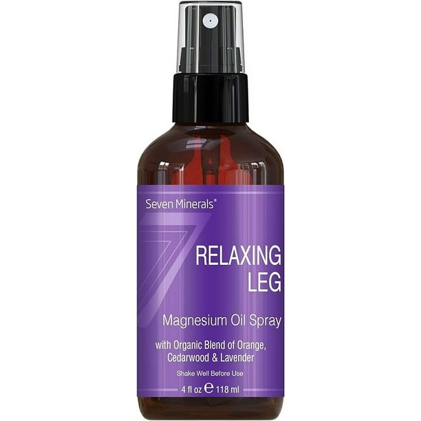 Seven Minerals Relaxing Leg Magnesium Spray, Powerful Organic Blend of ...