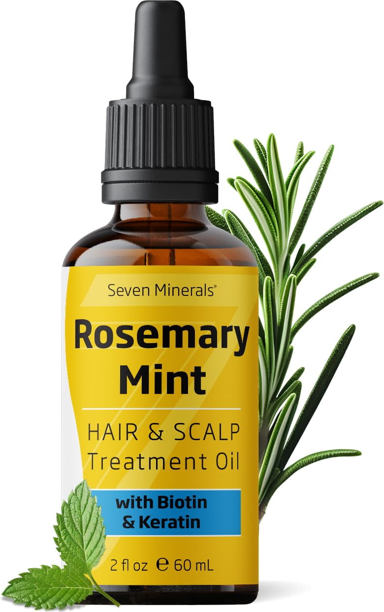 Seven Minerals Rosemary Oil, 2 fl oz, Infused with Biotin, Keratin ...
