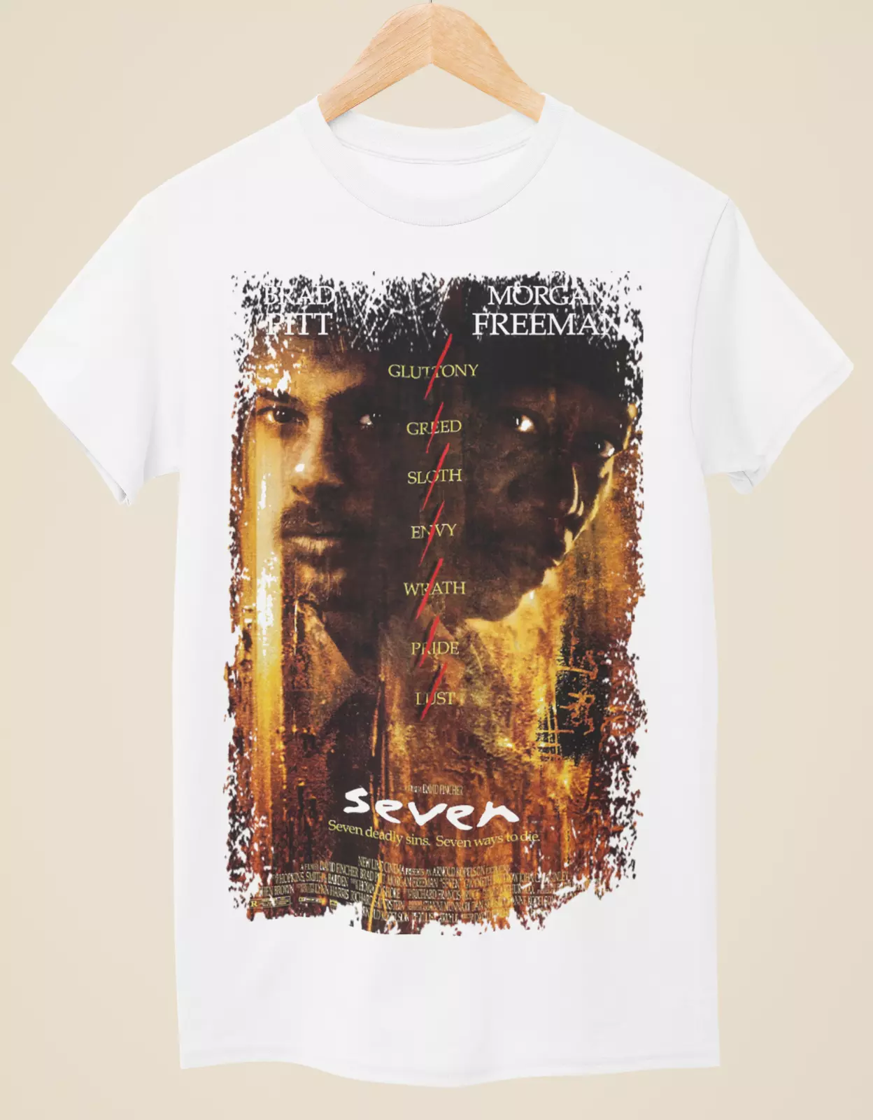 Seven - Movie Poster Inspired Unisex White T-Shirt - Walmart.com
