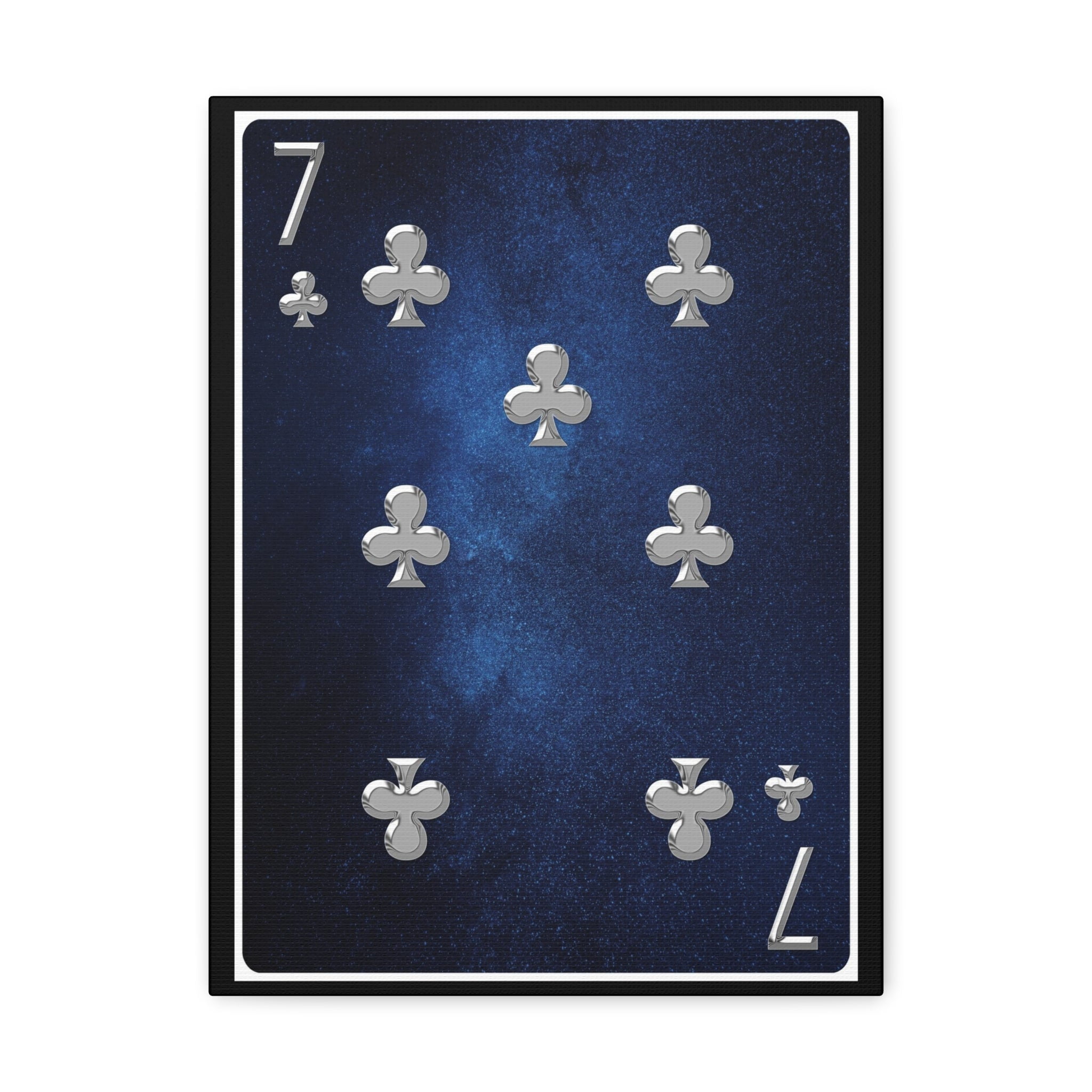Seven Of Clubs Space Background Playing Card Canvas Wall Art for Home ...
