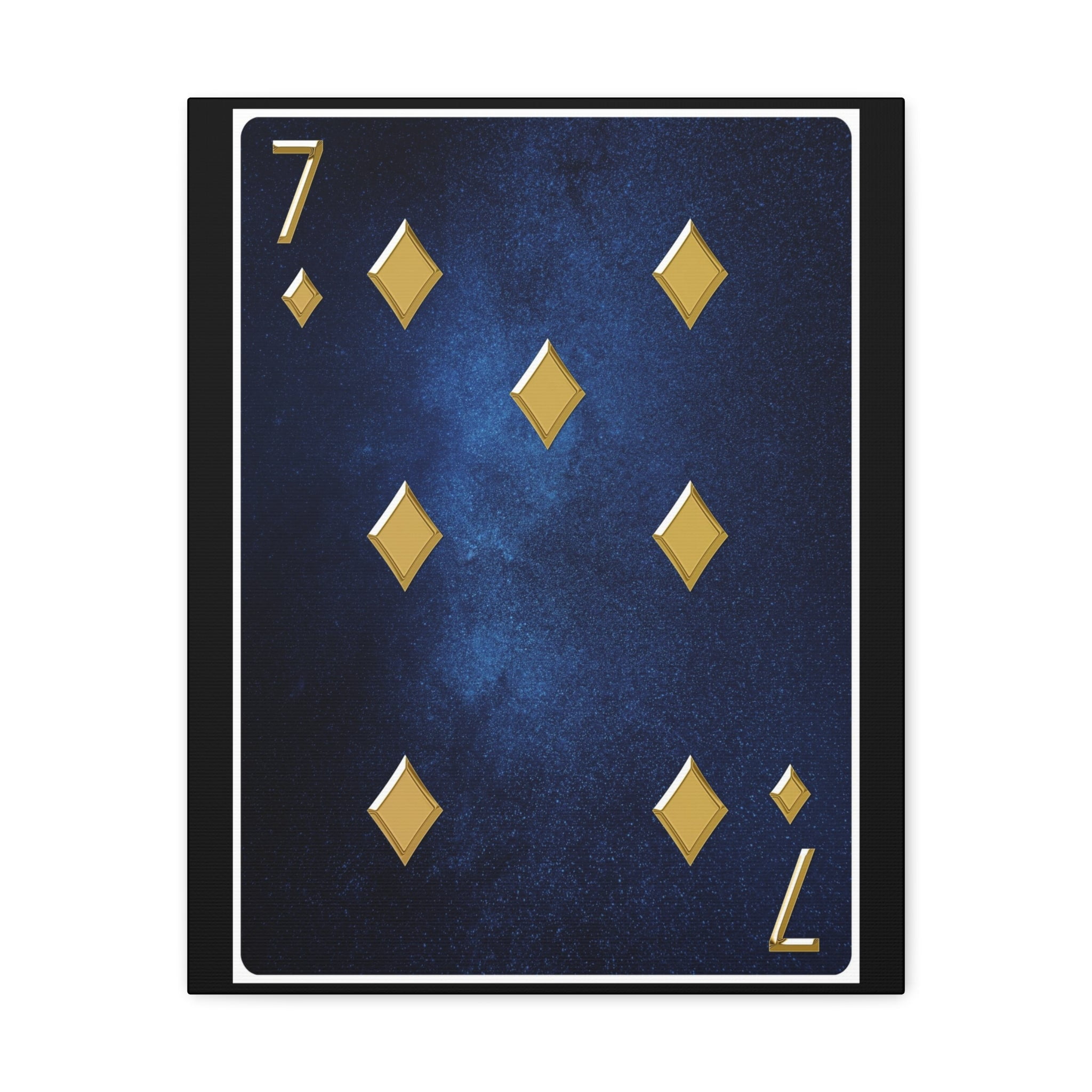 Seven Of Diamonds Space Background Playing Card Canvas Wall Art for ...