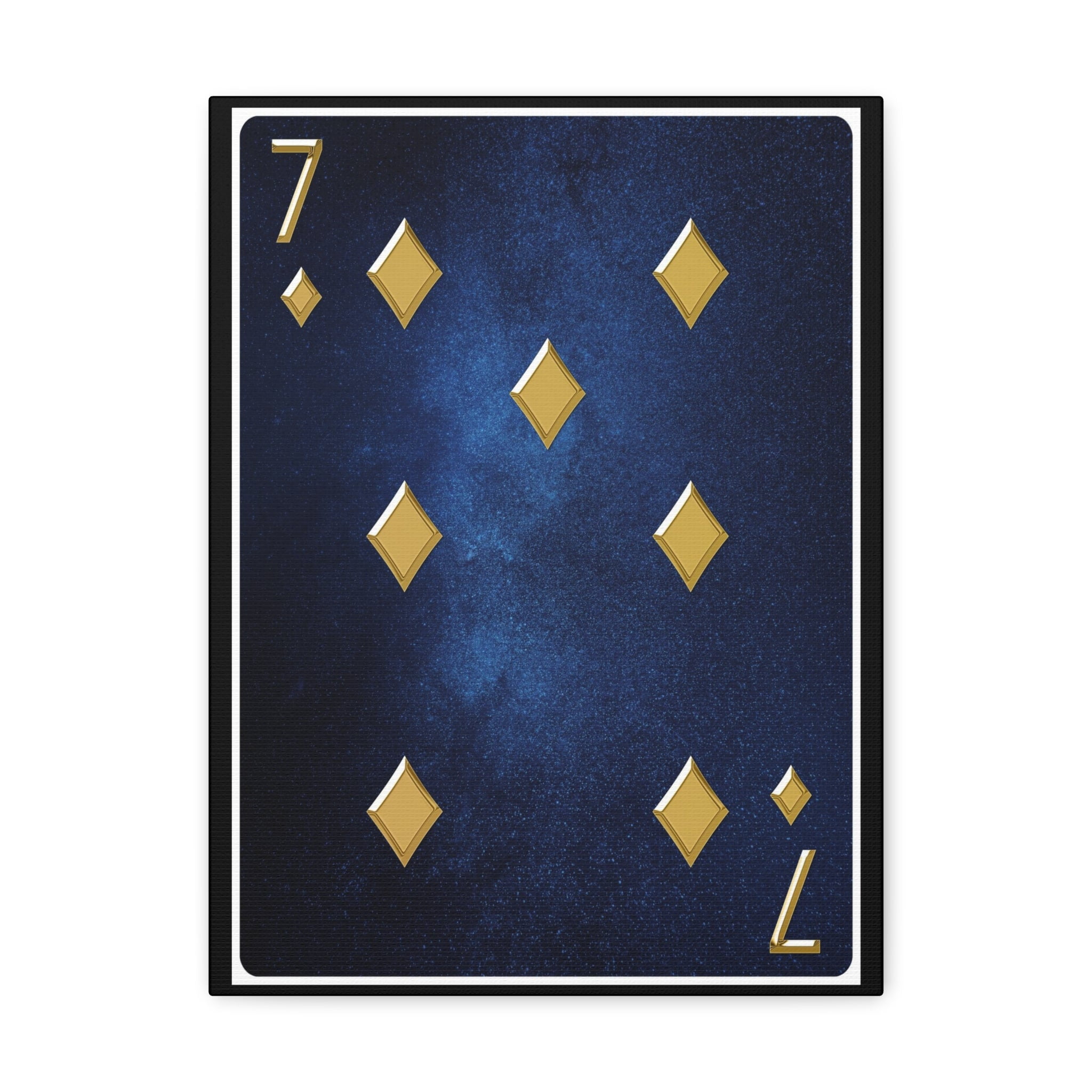 Seven Of Diamonds Space Background Playing Card Canvas Wall Art for ...