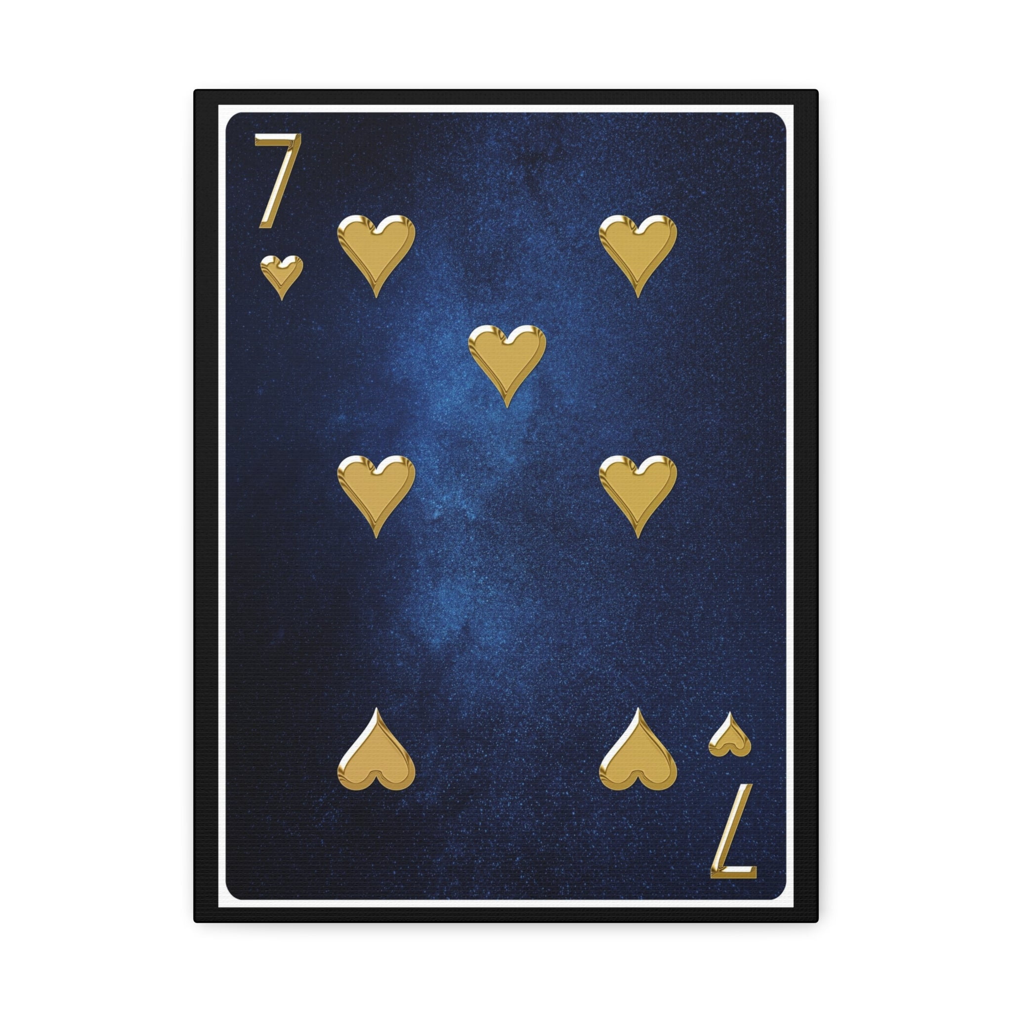 Seven Of Hearts Space Background Playing Card Canvas Wall Art for Home ...