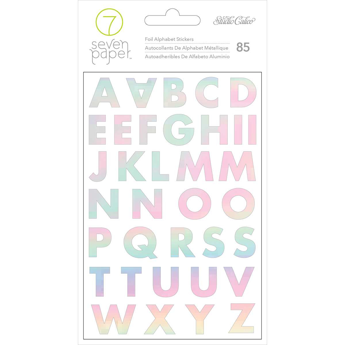 Seven Paper Goldie Alpha Stickers 4.25"X7.5" 2/Sheets-Iridescent Foil ...