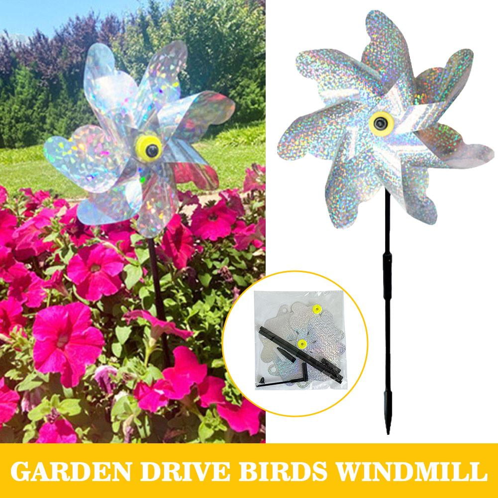 Seven-Piece Windmill 1 Piece Silver Dot Bird-Repelling Windmill Balcony ...