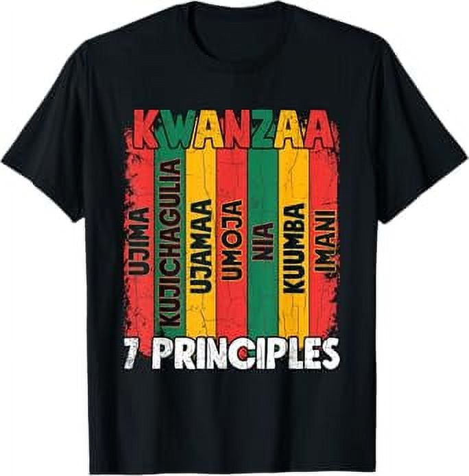 Seven Principles Of Kwanzaa Funny African American Graphic T-Shirt ...