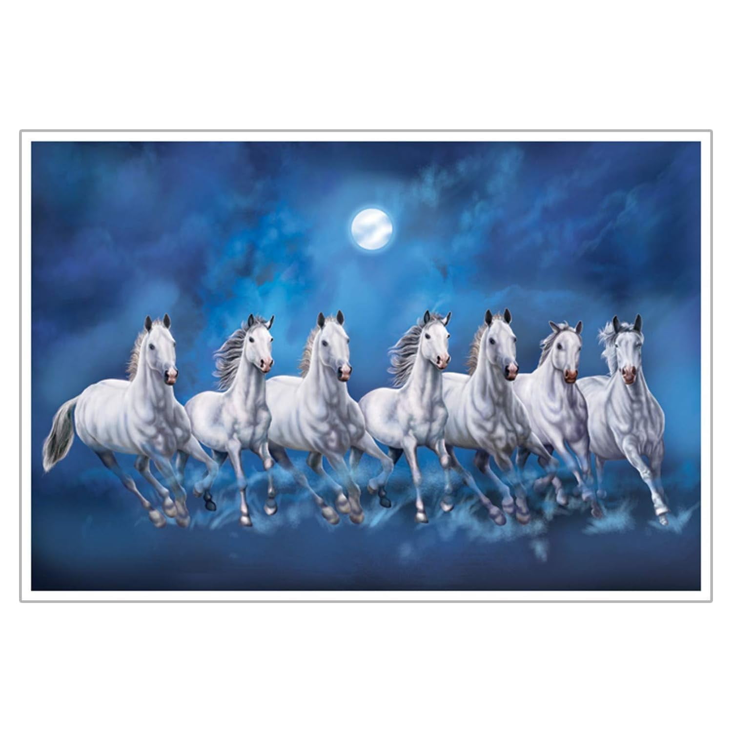 Seven Running Horses Vastu Canvas Poster Wall Posters for Wall ...