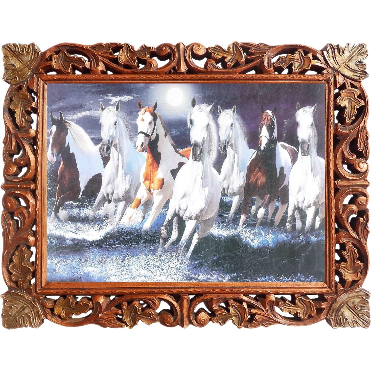 Seven Running Horses Wall Poster - Vastu Shastra Horse Wall Art Framed ...