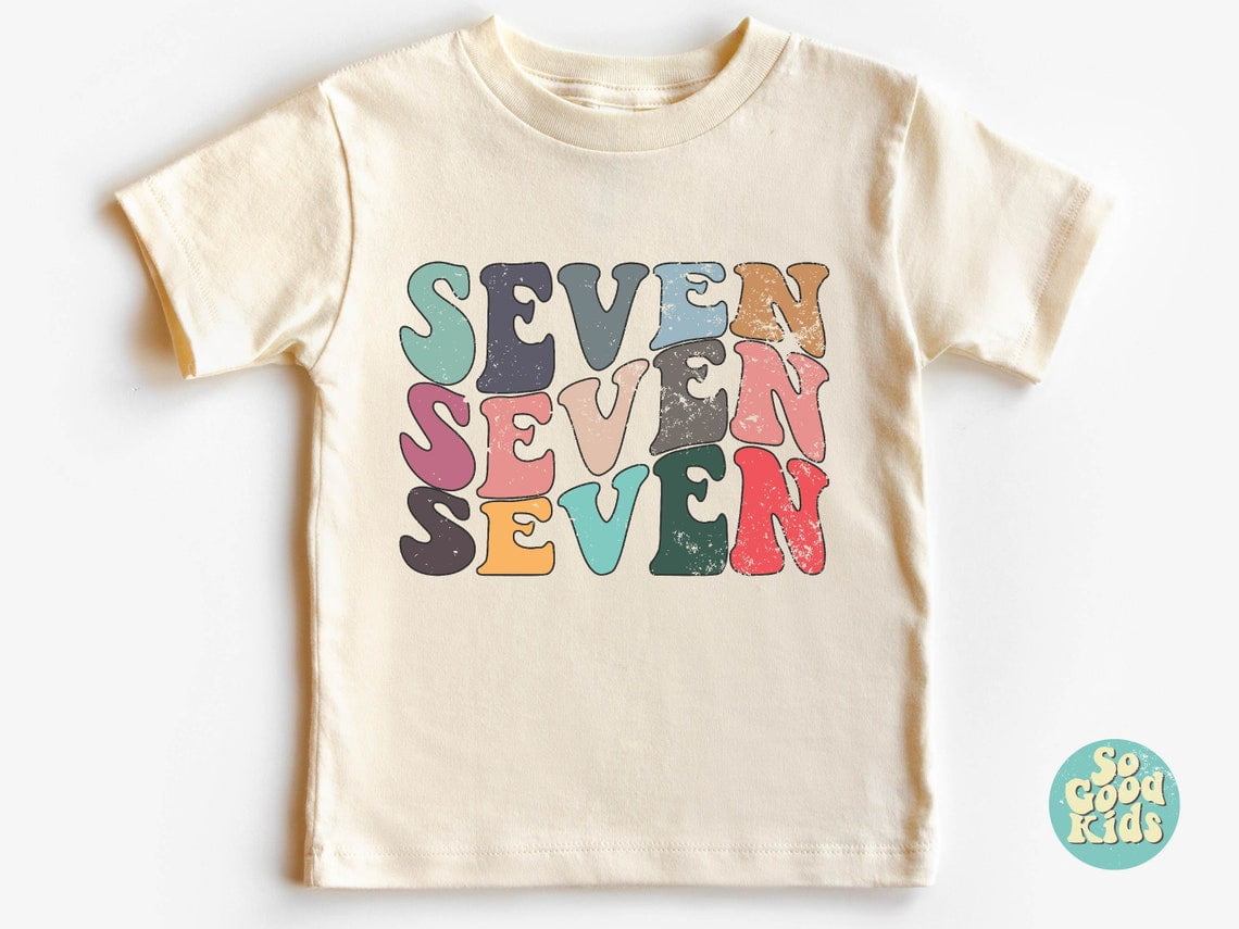 Seven Shirt, Seventh Birthday Shirt, 7Th Birthday Gift, Seven T-Shirt ...