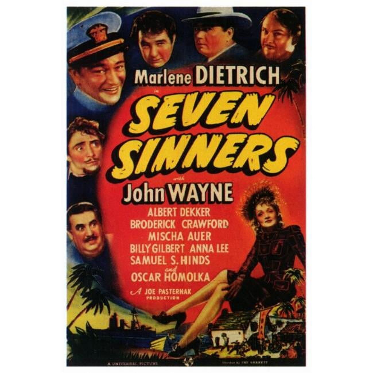 Seven Sinners Movie Poster - 27 x 40 in. - Walmart.com