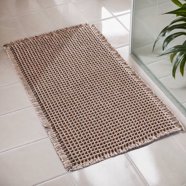 My Texas House Light Blue Border Cotton Bath Rug with Tassels, 20" x 30 ...
