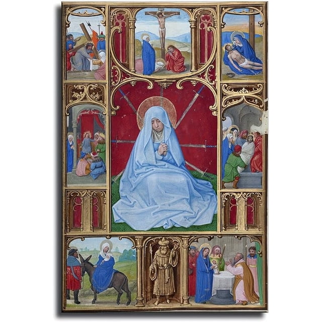 Seven Sorrows Of Mary Catholic Poster Canvas Wall Art Home Wall Decor ...