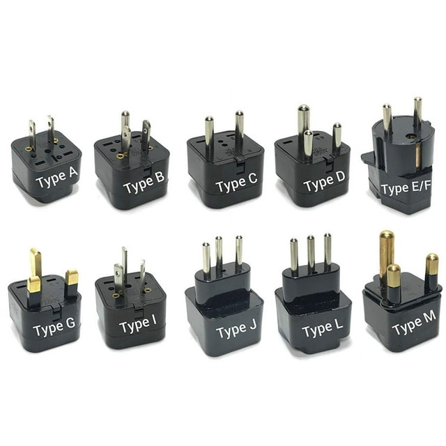 Seven Star 10 Pack Universal Travel Plug Adapter Set, 10 Pieces, Type A,B,C,D,E,F,G,I,J,L,M ...