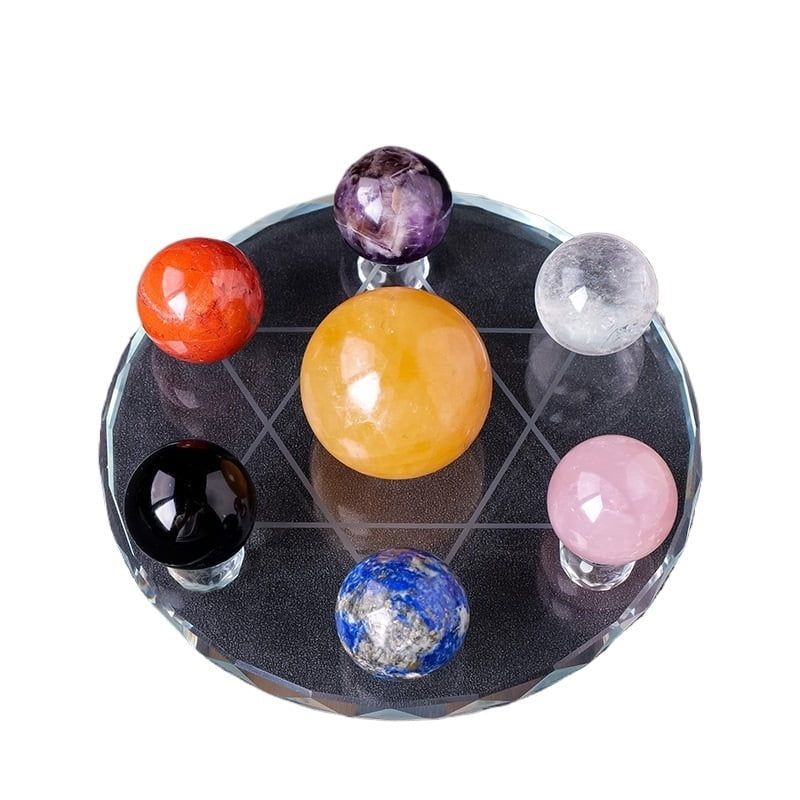 Seven-Star Array Wealth Crystal Balls, Five Elements Crystal Ball Feng ...