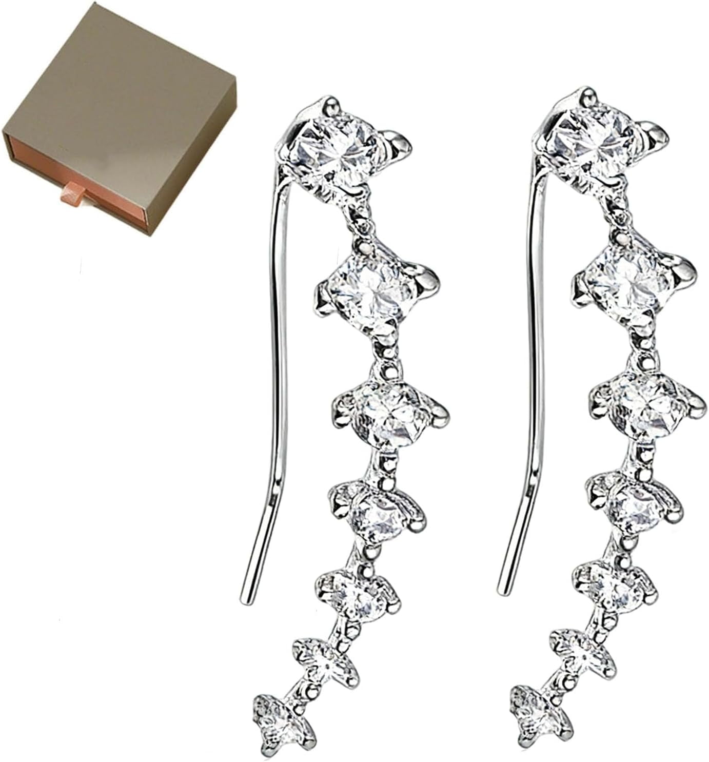 Seven Star Diamond Stud Earrings,Diamond Stud Earrings for Women ...