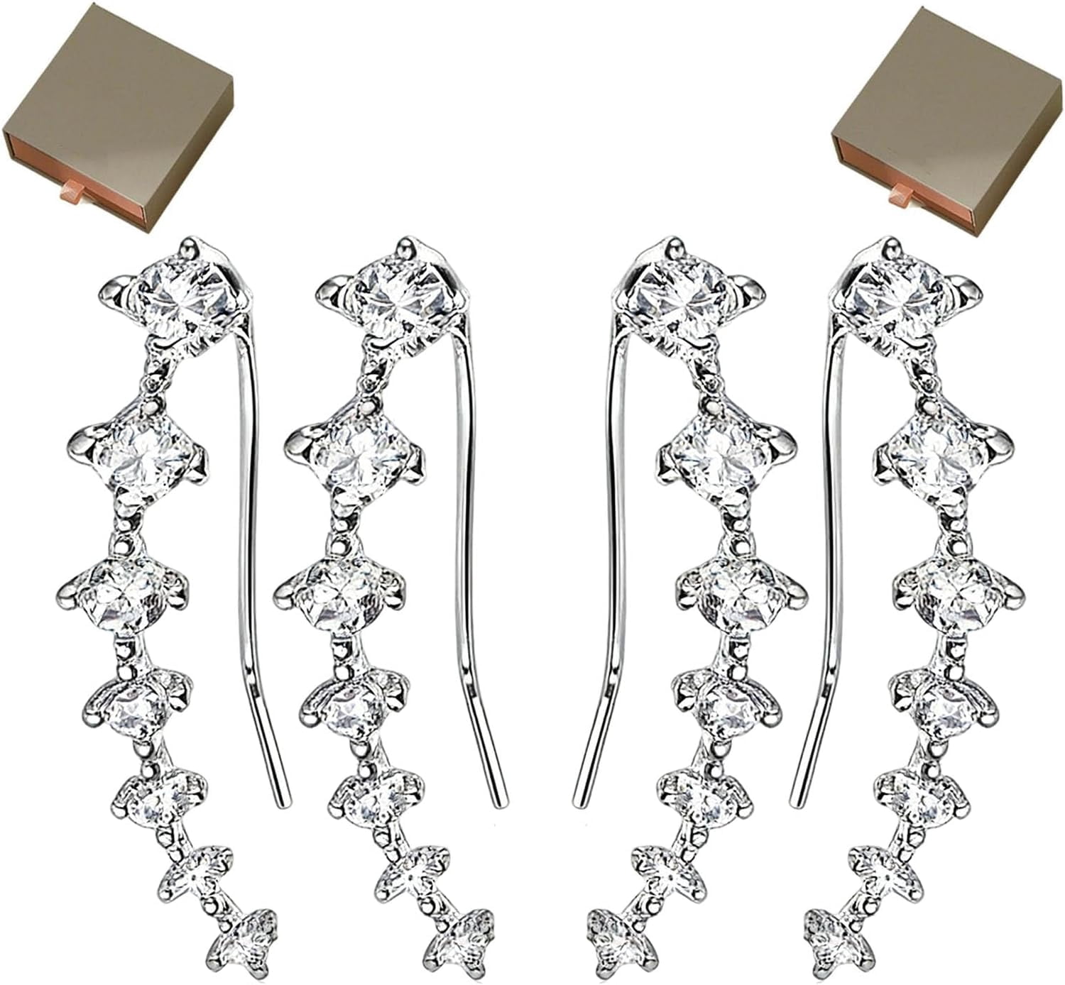 Seven Star Diamond Stud Earrings,Diamond Stud Earrings for Women ...