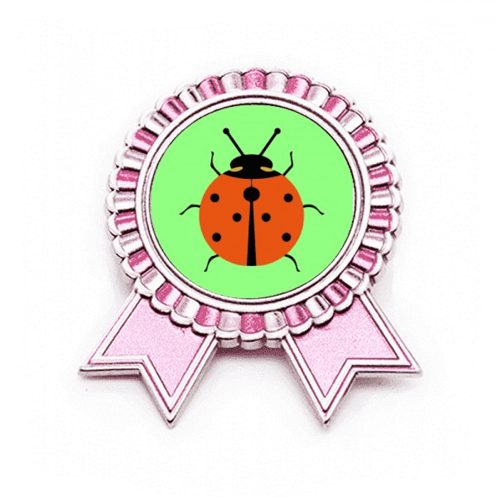 Seven Star Ladybug Animated Pest Insect Badge Brooch Pin Pink Winner ...