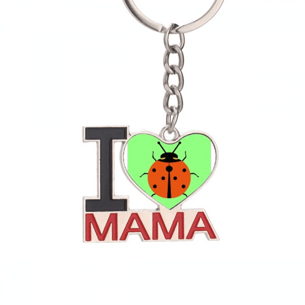 Seven Star Ladybug Animated Pest Insect Keychain Metal Keyring Holder ...