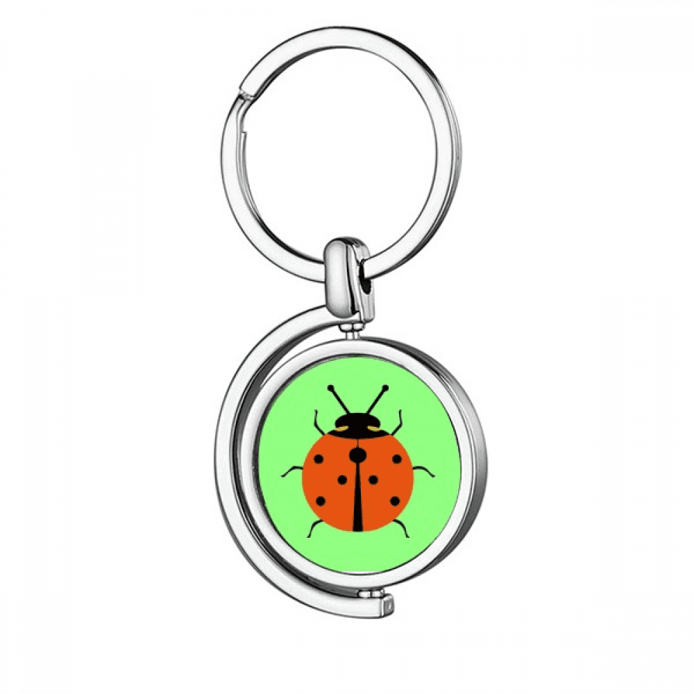 Seven Star Ladybug Animated Pest Insect Rotating Keychain Metal Keyring ...