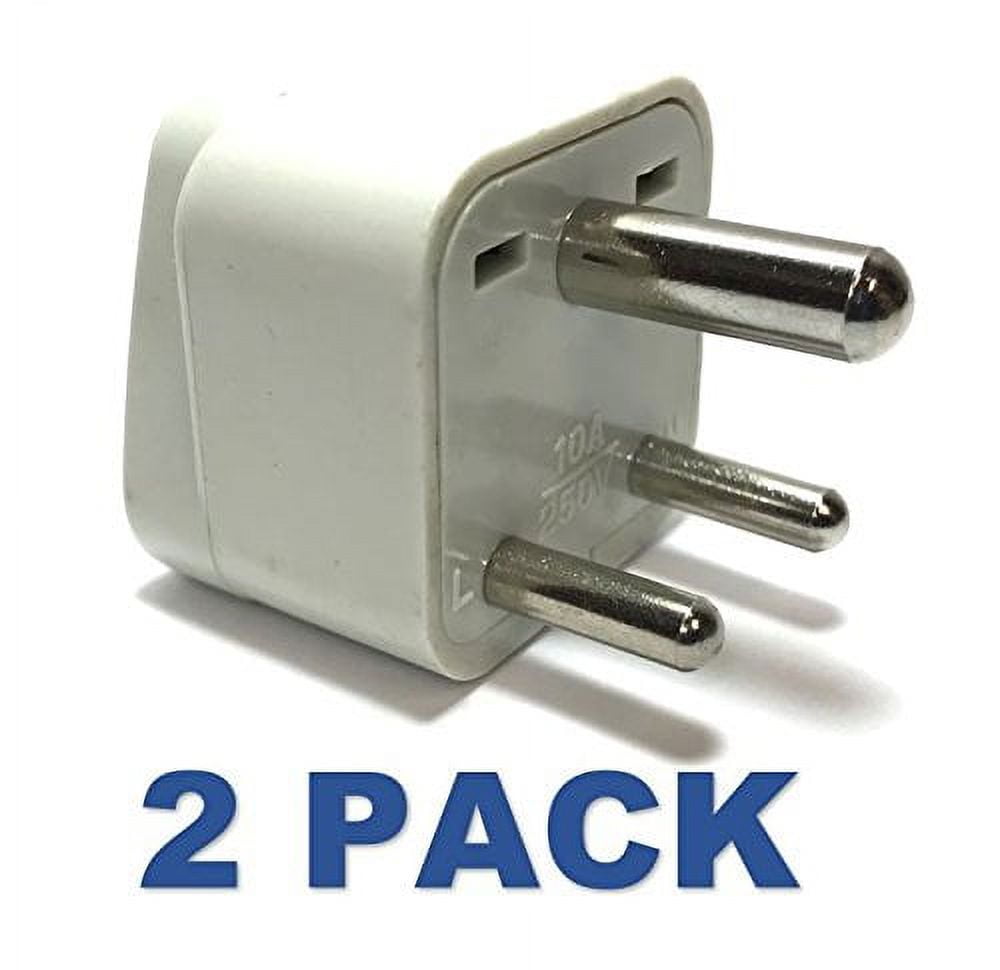 Seven Star Universal Travel Plug Adapters For India & Africa (2 Pack, Universal to India - 3 ...