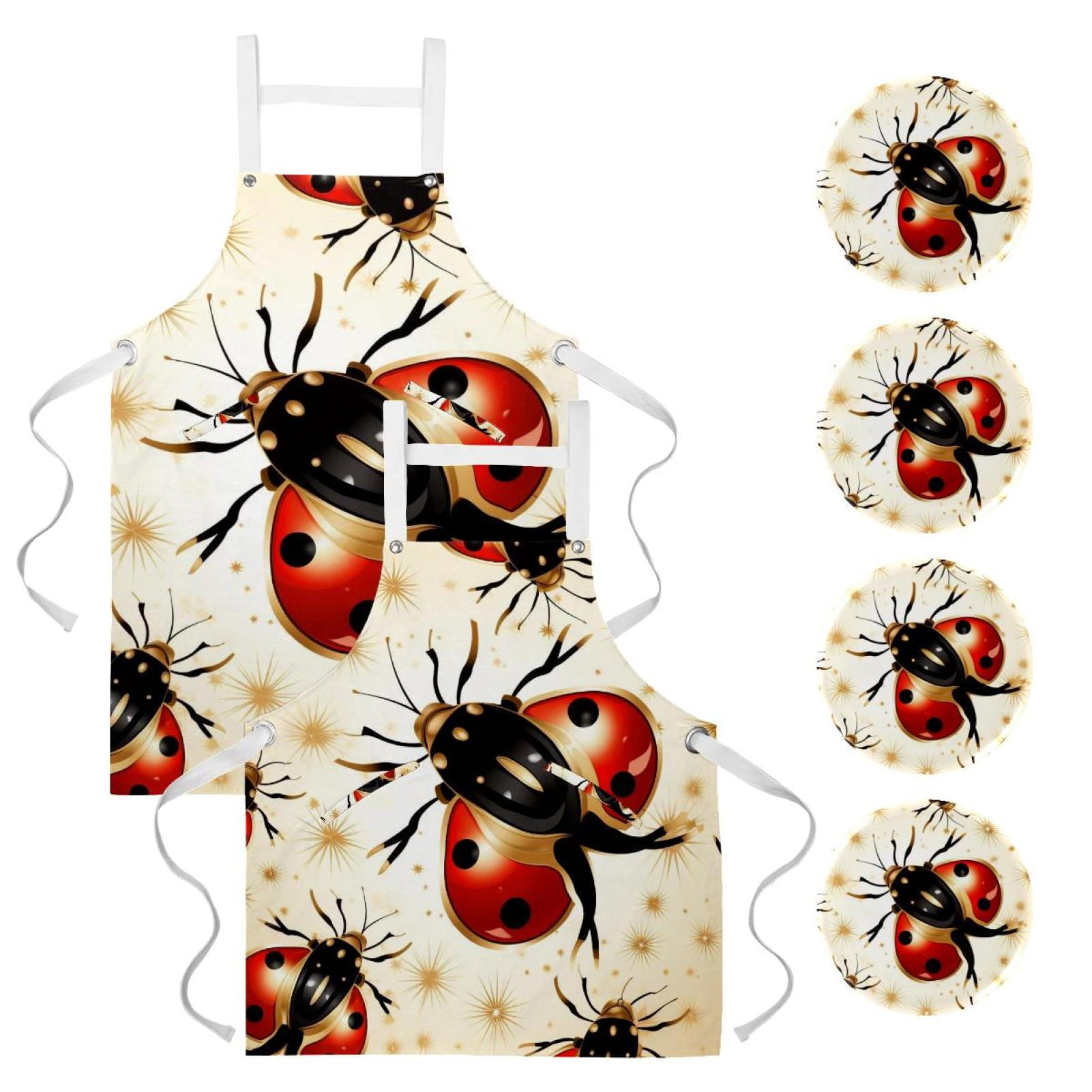 Seven Starred Iadybird 2 Pack Waterproof Apron with Pockets and Badge ...