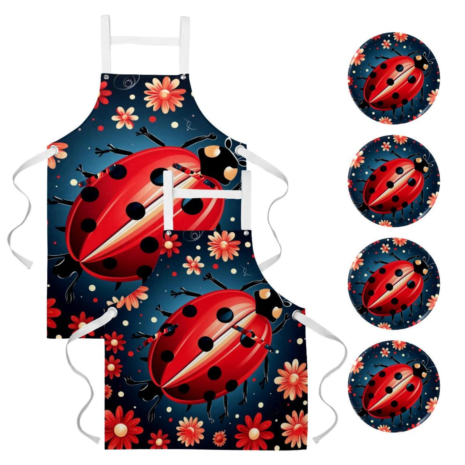 Seven Starred Iadybird 2 Pack Waterproof Art Aprons with Pockets and ...