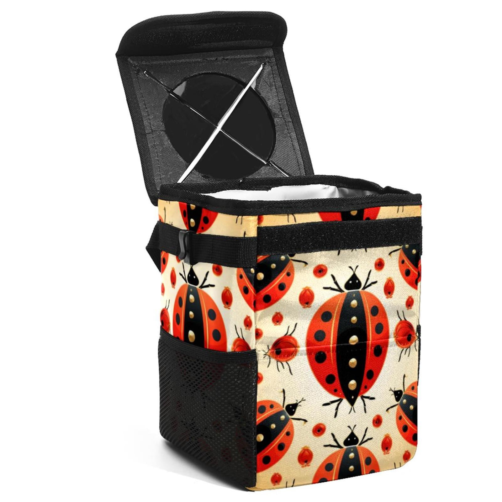 Seven Starred Iadybird Foldable Car Garbage Can with Lid - Leak-proof ...