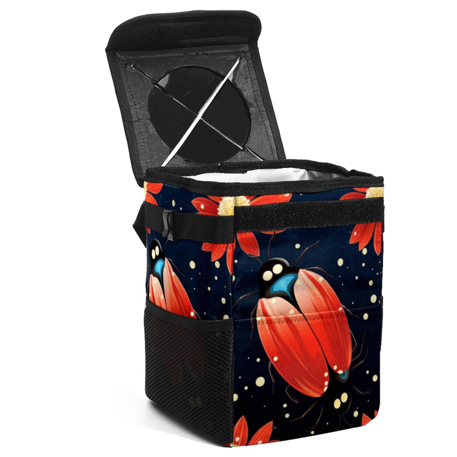 Seven Starred Iadybird Foldable Car Trash Can with Lid, Leak-proof ...