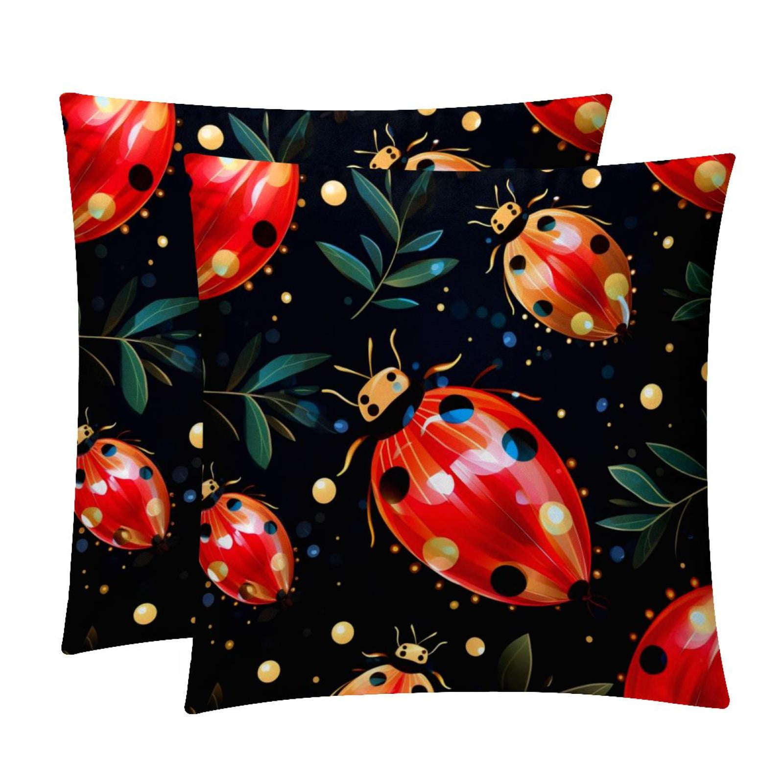 Seven Starred Iadybird Velvet Bed Pillow Throw Covers Pillow Inserts ...