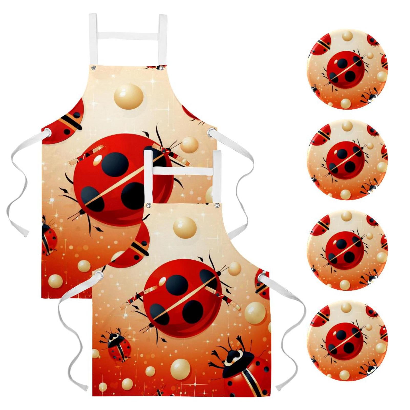 Seven Starred Iadybird Waterproof 2 Pack Circle Pins Buttons Waitress ...