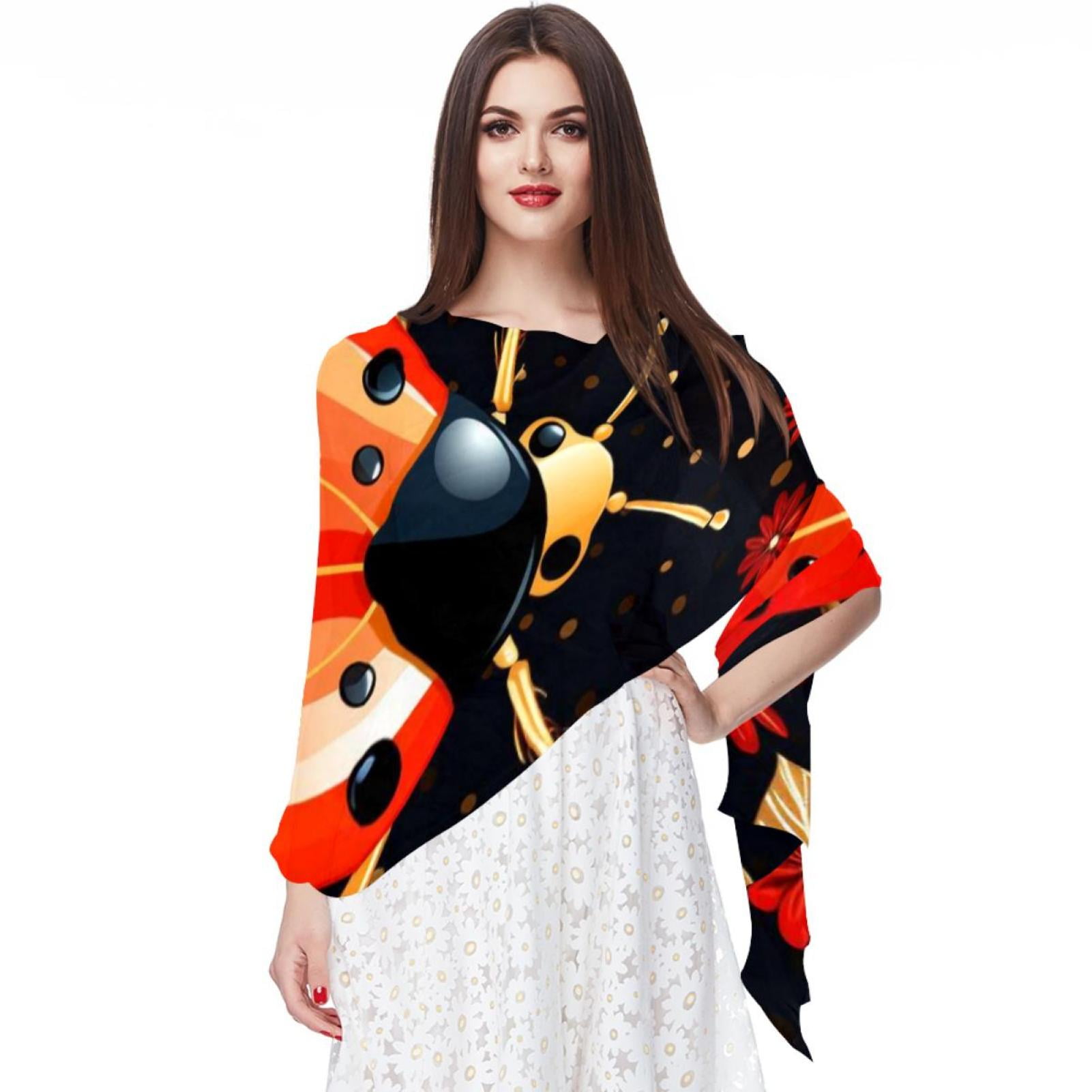 Seven Starred Ladybird Beautiful Translucent Chiffon Yarn Hair Scarf ...