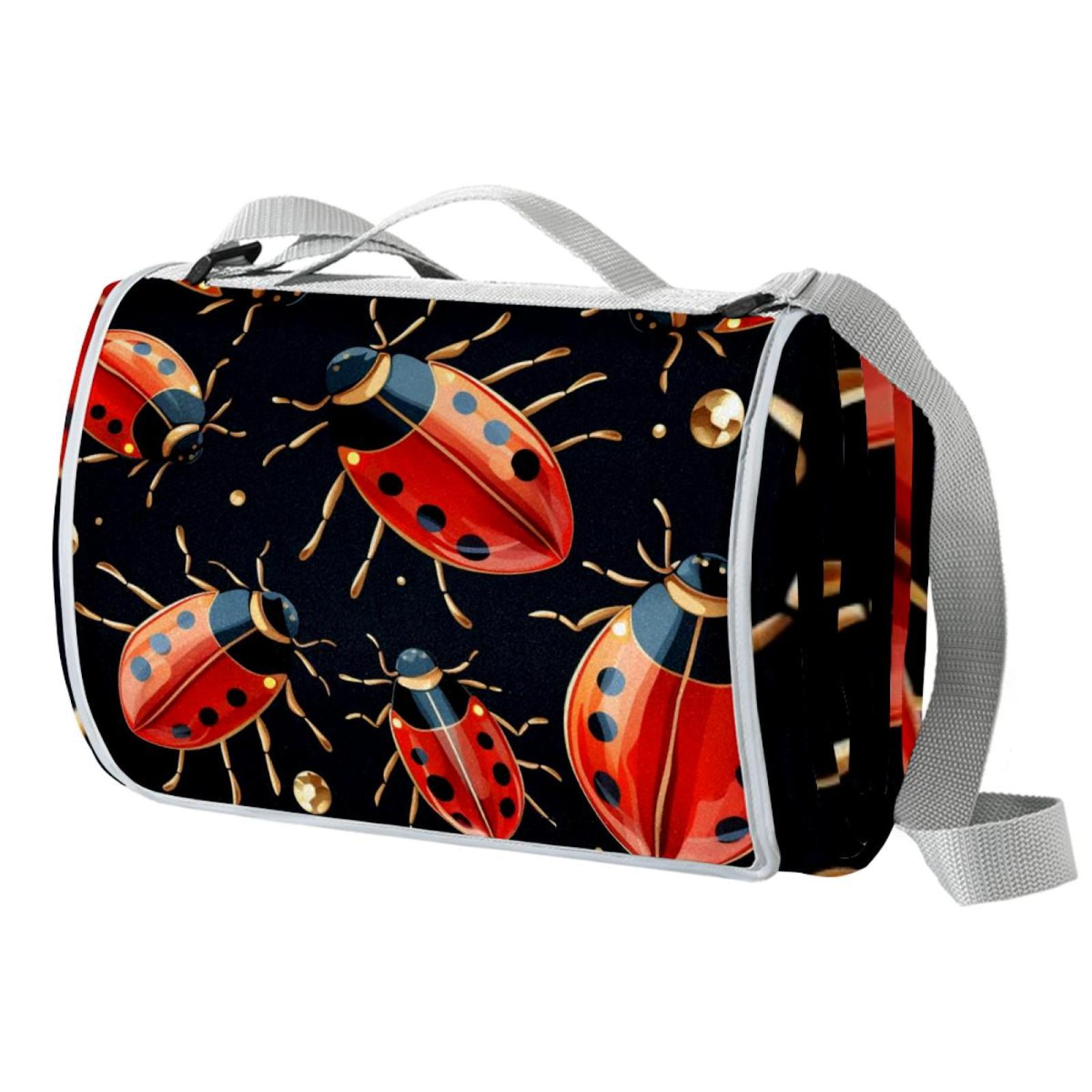 Seven Starred Ladybird Canvas Picnic Mat - Waterproof Outdoor Blanket ...