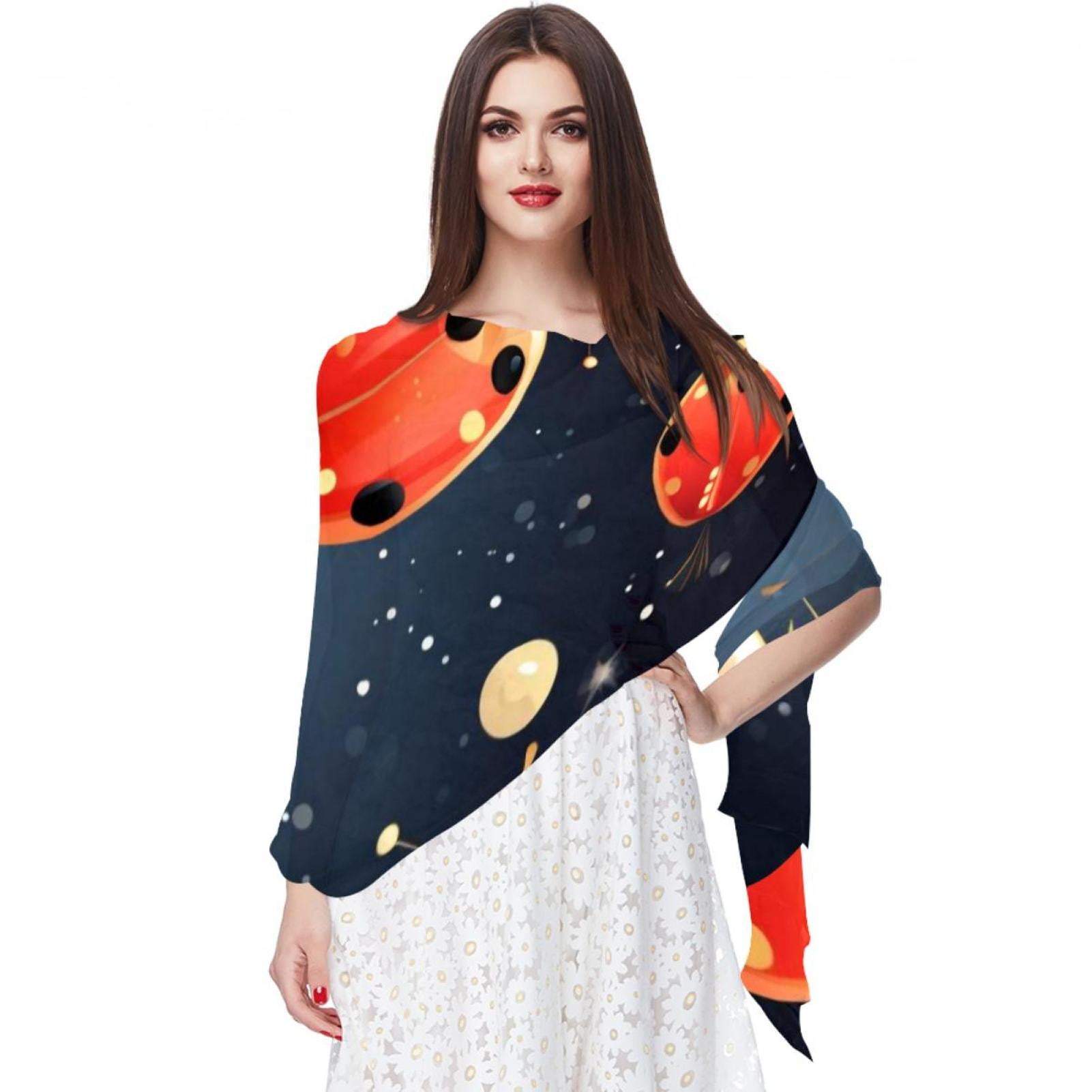 Seven Starred Ladybird Chic Chiffon Yarn Head Scarf - Translucent Light ...