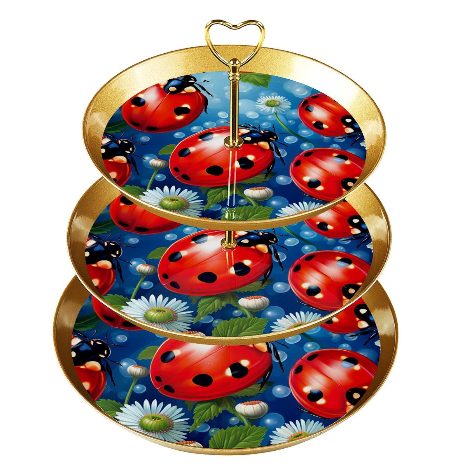 Seven Starred Ladybird Elegant Cupcake Stands with Plastic Discs and ...