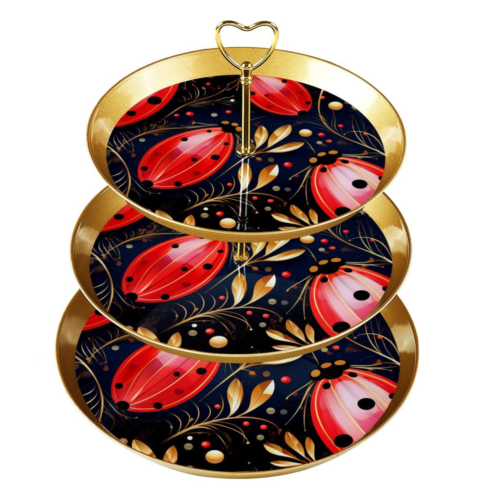 Seven Starred Ladybird Elegant Cupcake Stands with Plastic Discs and ...