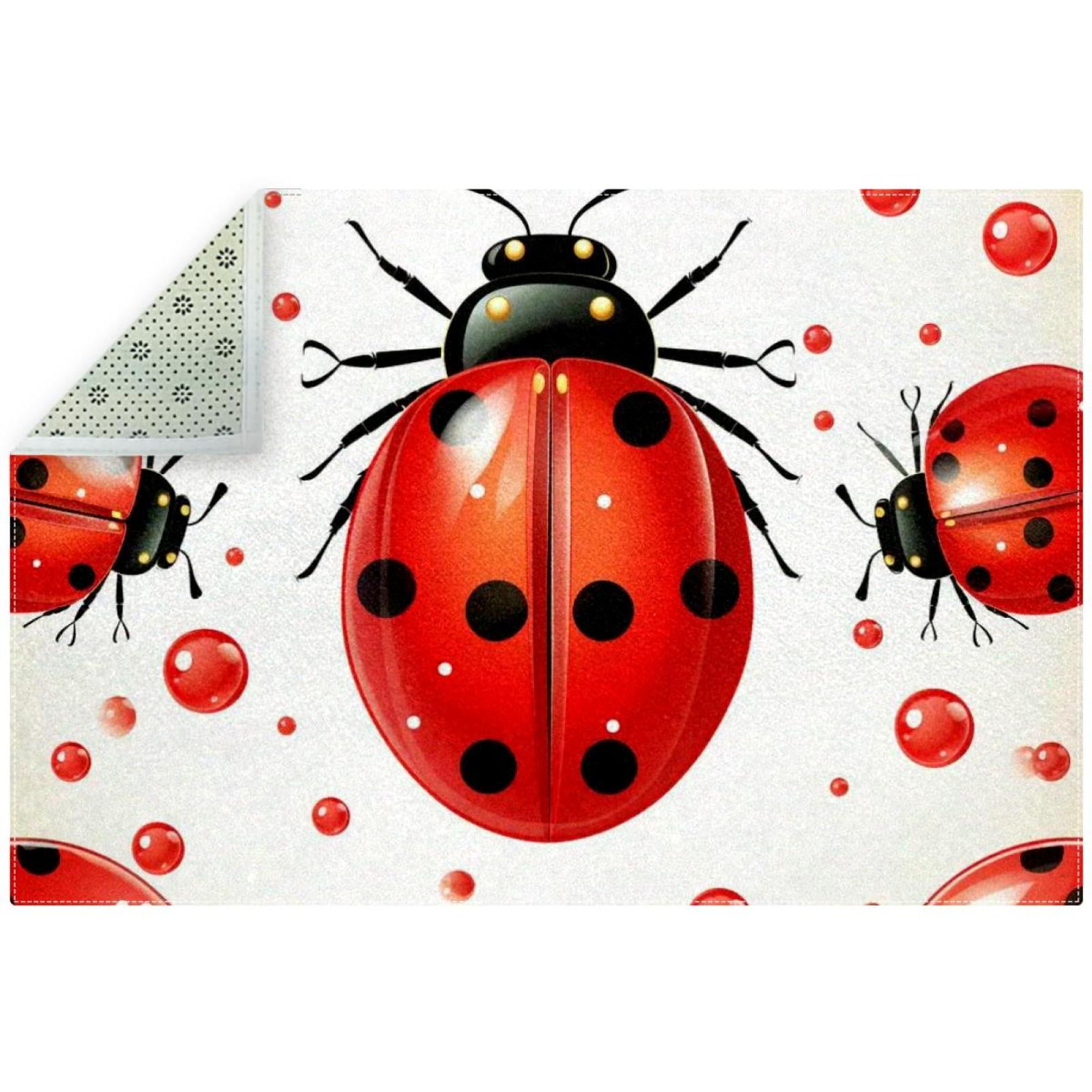 Seven Starred Ladybird Elegant Polyester Indoor Rug - Soft Floor Mat ...