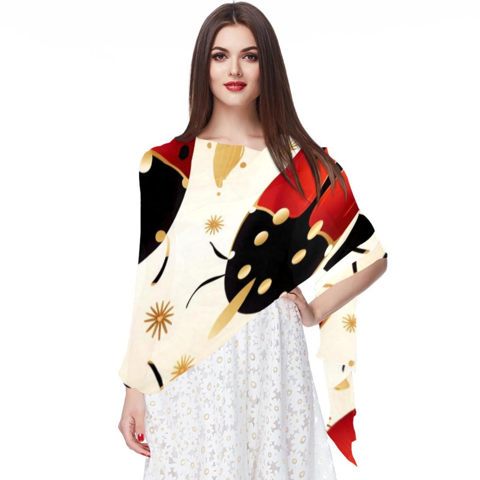 Seven Starred Ladybird Elegant Translucent Chiffon Hair Scarf for Women ...