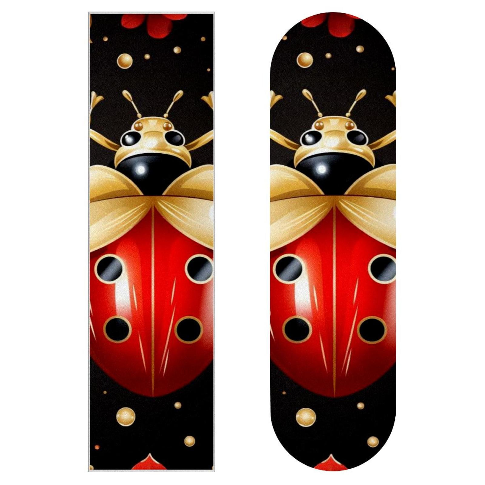 Seven Starred Ladybird Emery Skateboard Grip Tape Stickers Pack of Two ...